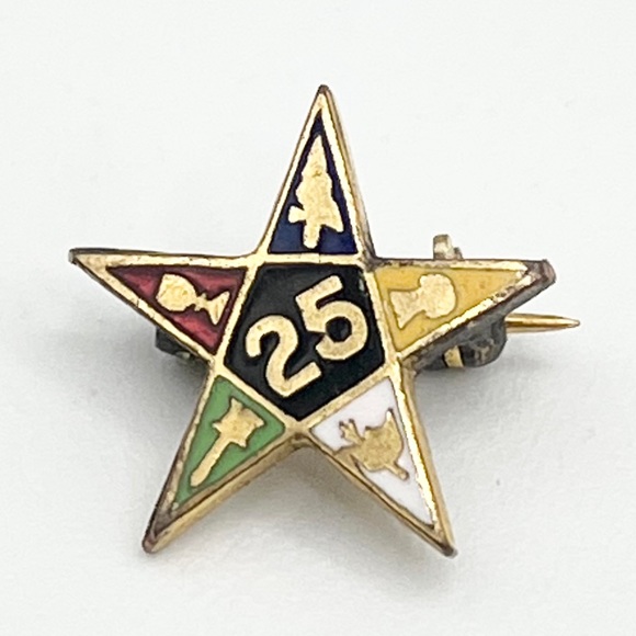 Vintage | Jewelry | Order Of The Eastern Star Enamel Vintage Pin | Poshmark